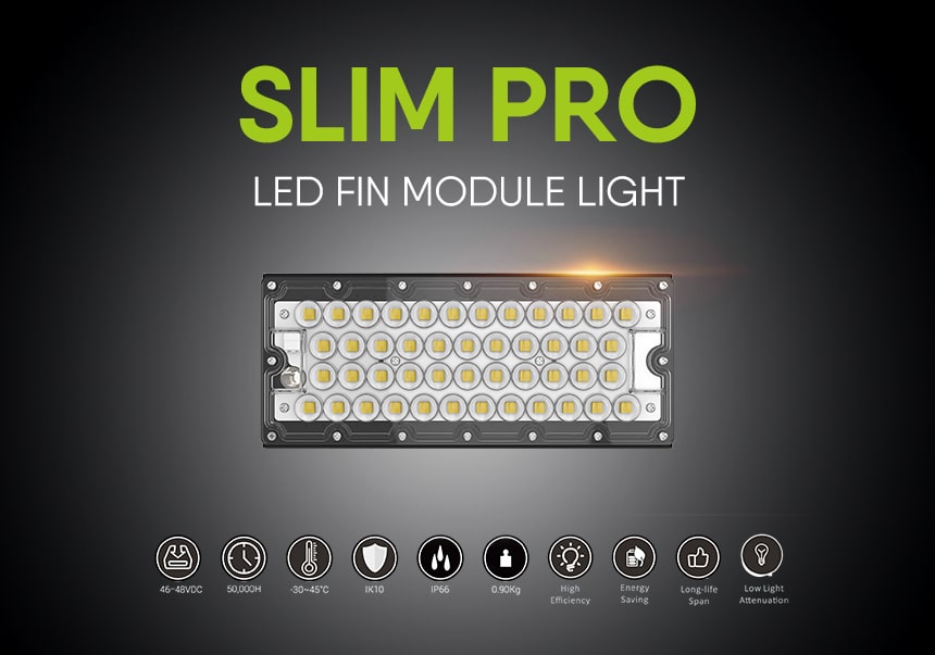 100W LED Fin Module Light, Waterproof Lumileds 5050 175Lm/W Area Light