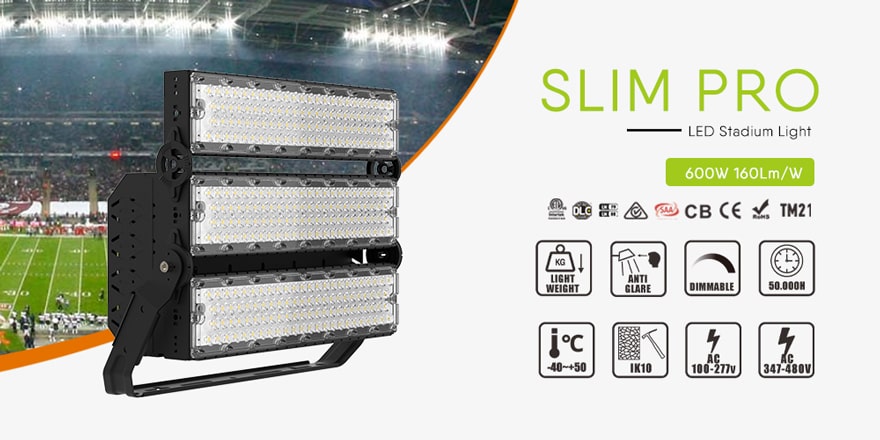 600W 720W LED Stadium Light, Black, White Dimmable Folding Aluminum Fin ...