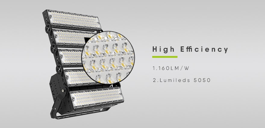 1000W Aluminum 5 Module LED Sport Light Fixtures, Outdoor 20Kg IP66 ...