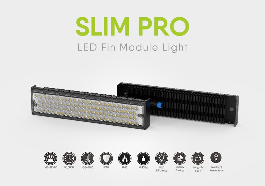200W LED Fin Module Light, Waterproof Lumileds 5050 175Lm/W Area Light