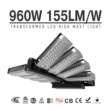 600W LED High Mast Flood Light,160Lm/W Sports Lighting
