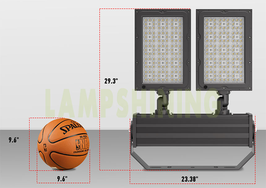 600W LED Stadium Lighting, Fin Heat Sink 165LPW Beam Angle Adjustable 5000K