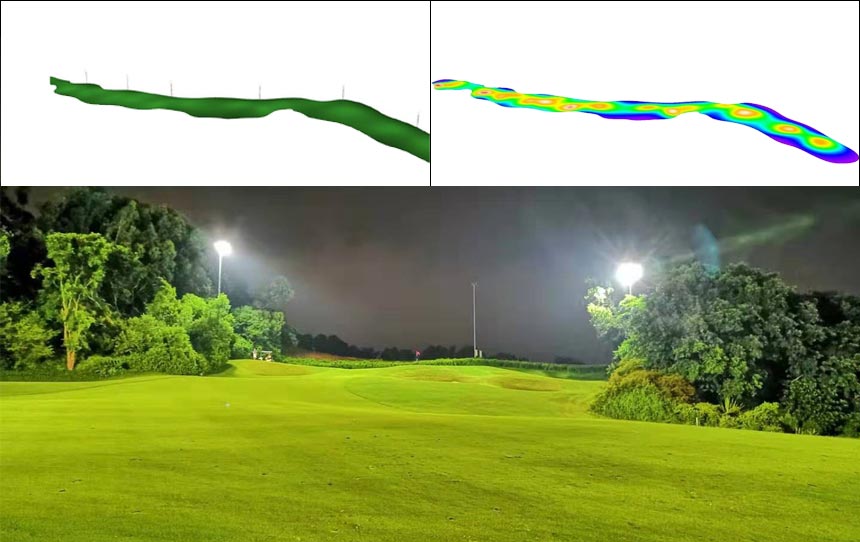 Golf Course LED Lighting Fixtures, Lightning Protection Golf Field ...