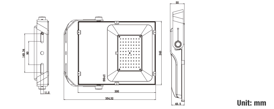 50W LED Flood Light Fixtures 3900Lm Waterproof CE RoHS SAA Ctick