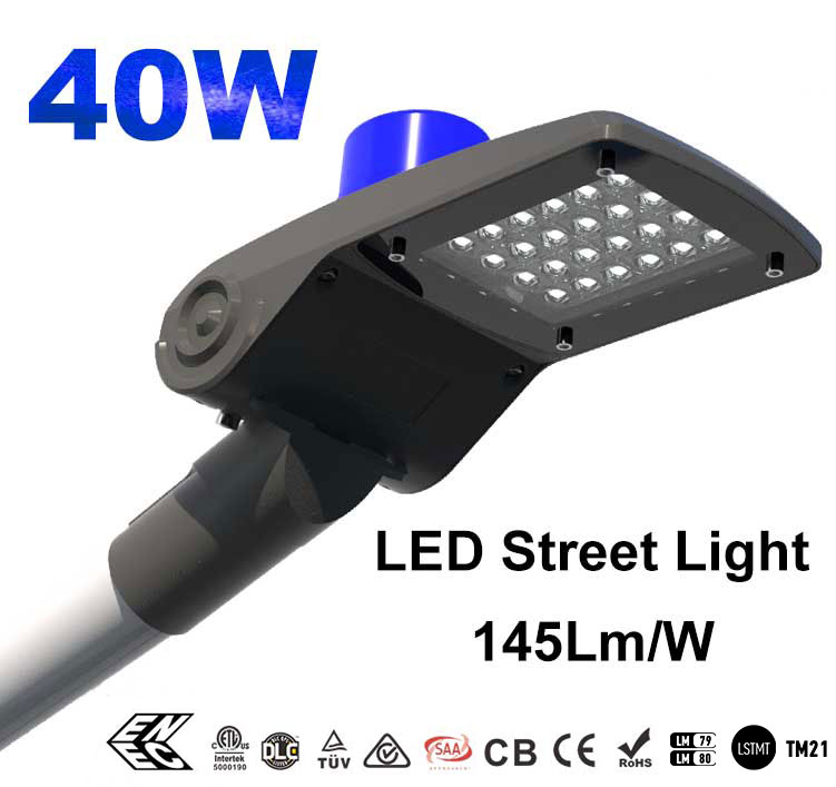 40W LED Street Light, Road Light, Area Light 5800 Lumen Equivalent 105W hps